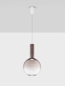 Hnědé skleněné LED stmívatelné závěsné svítidlo ø 30 cm Nostos – Nova Luce