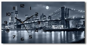 Wallmuralia Skleněné hodiny na stěnu Manhattan New York 60x30 cm