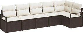 Set pohovek 6 ks Hnědá polyratan 3346398