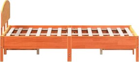 Postel bez matrace voskově hnědá 140 x 190 cm masivní borovice 3207228