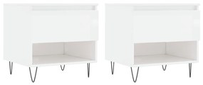 Konferenční stolky 2 ks lesklé bílé 50x46x50cm kompozitní dřevo - Default Title