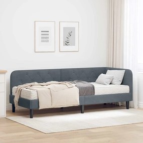 Rohový rám postele Tmavě šedá 80 x 200 cm samet 3394135