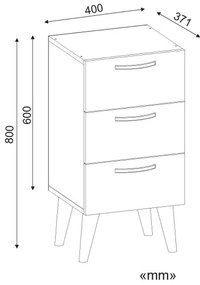 Noční stolek BELLINI 80x40 cm hnědá/bílá
