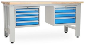 Dílenský stůl Solid OAK-43, 180 cm, 2 závěsné boxy, dub
