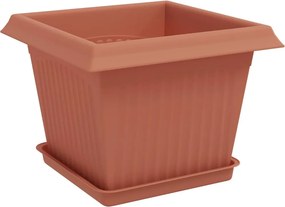 Květináče 24 ks Cihlově červená Plast 3403306