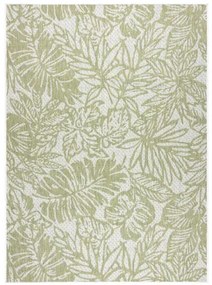 koberec SISAL SION Listy, tropický 22128 ploché tkaní ecru / zelená velikost 160x220 cm | krásné koberce cz