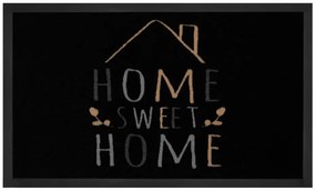 Hanse Home Collection koberce Protiskluzová rohožka Home sweet home 103797 Black Creme Rozměry koberců: 40x60