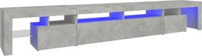 TV skříňka s LED osvětlením betonově šedá 260x36,5x40 cm 3152781