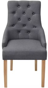Jídelní židle 2 ks tmavě šedé textil,  243636
