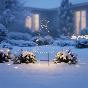 SOLIGHT LED venkovní dekorace vánoční stromeček IP44, 85x LED, časovač, 68cm, 3x AA