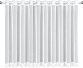 ZÁCLONA NA KROUŽCÍCH KAJE 350X145 CM CM BÍLÁ