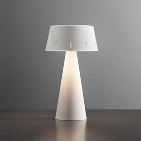 Stolní lampa OLEV Makà LED s dobíjecí baterií, bílá