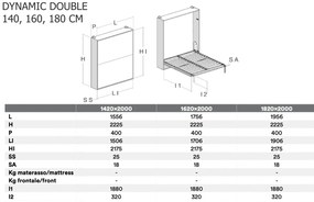 Pessotto Konstrukce sklopné postele DYNAMIC, šířka 160