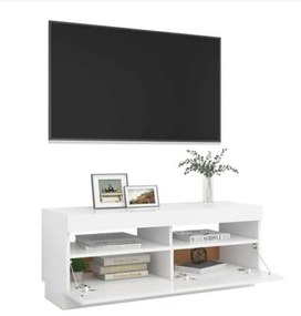 vidaXL TV skříňka s LED osvětlením bílá 100 x 35 x 40 cm