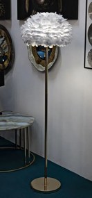 Stojací lampa Feathers 170 cm šedá/zlatá