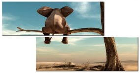 Malvis ® Zábavný slon Velikost (šířka x výška): 120x60 cm
