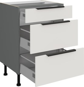 ARIA aw | dolní skříňka 60 D 3S zásuvková | 60 cm | PREMIUM BOX | antracit/bílá
