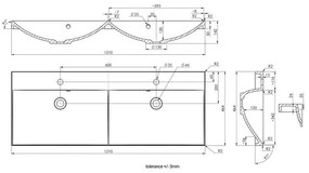 EBS Pure Skříňka s dvojumyvadlem 121 cm, bílá S_PURE121B