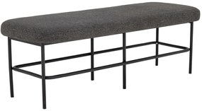 Tmavě šedá látková lavice Bloomingville Farell 140 x 45,5 cm