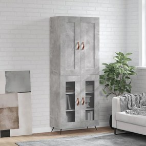 Skříň highboard betonově šedá 69,5x34x180 cm kompozitní dřevo