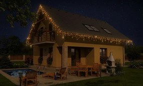 LED světelná sada na dům, HOBBY, 4+1 zdarma, teple bílá, zelený kabel