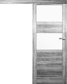 posuvné interiérové dveře na stěnu vasco doors TEO model 4 Průchozí rozměr: 70 x 197 cm, Orientace dveří: Levé dveře, Dekor: Dub stříbrný