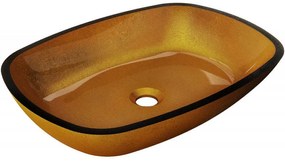 Mexen Araks skleněné umyvadlo na desku 54 x 39 cm, zlaté - 24155450