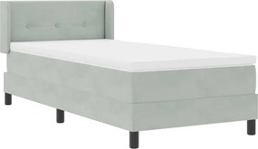 Postel s boxspringem s čelo Světle šedá 200 x 100 cm samet 3341456