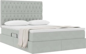 Postel s úložným prostorem a matrací Světle šedá 140 x 190 cm 3372087