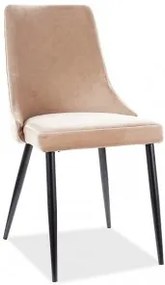 Casarredo Jídelní čalouněná židle NOPI velvet béžová/černá mat