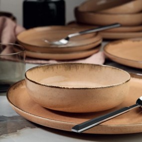 24dílná sada růžového porcelánového nádobí Kütahya Porselen Pearl