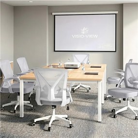 Kancelářská židle Yaheetech – světle šedá, 59 cm (šířka) × 57,5 cm (hloubka) × 90 cm – 100 cm (výška) (267709144495)