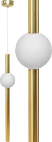 Toolight - LED stropní lampa závěsná 60cm 12W APP475-CP, zlatá-bílá, OSW-00607