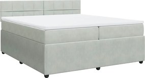 Box spring postel s matrací světle šedá 200x200 cm samet 3287830