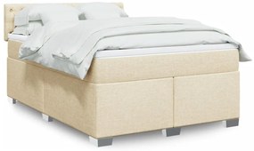 Box spring postel s matrací krémová 140x190 cm textil 3285895