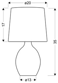 Tmavě šedá stolní lampa s textilním stínidlem (výška 35 cm) Ambon – Candellux Lighting