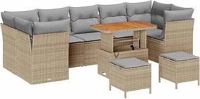 Sada zahradních pohovek 10 pcs Béžová polyratan 3361472