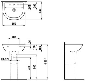 LAUFEN PRO B umyvadlo 55 x 44 cm, H8109510001041