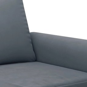 2dílná sedací souprava s polštáři tmavě šedá samet 3202271