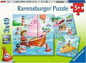 Ravensburger Zvířátka a vodní plavidla / 3x49 dílků / od 5 let