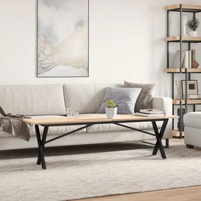 Konferenční stolek s X rámem 160x40x45 cm borové dřevo a ocel 3282690