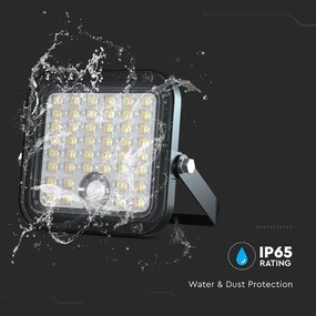 LED Stmívatelný solární reflektor se senzorem LED/10W/3,7V 4000/6000K IP65 + DO