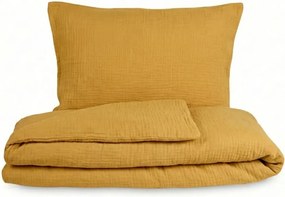 Kvalitex Mušelínové povlečení žluté 1x 200/200, 2x 70/90cm