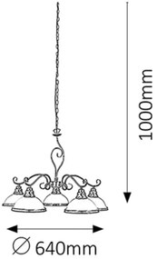 Rabalux 2755 - Lustr ELISETT 5xE27/60W/230V