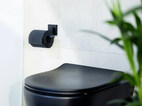 Kovový držák na toaletní papír QUADRO, montáž bez vrtání