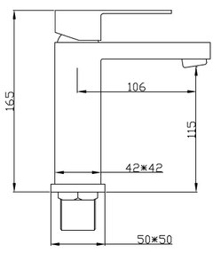 Mexen Cube umyvadlová baterie, Černá - 72900-70