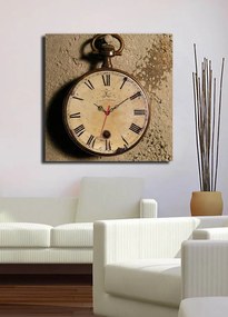Dekorativní nástěnné hodiny Clocko hnědé