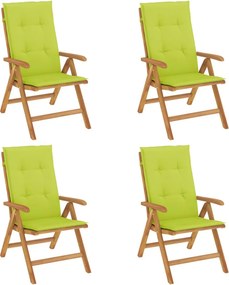 Skládací polohovací křesla s polštáři 4 ks, masivní teak 3196474