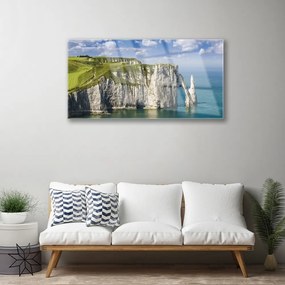 Obraz na skle Útes Pobřeží Moře Skály 140x70 cm