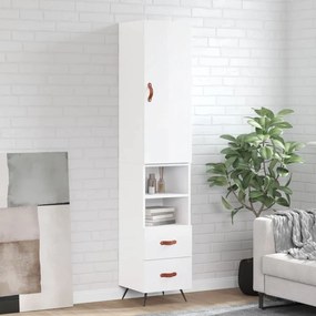 Skříň highboard bílá s vysokým leskem 34,5x34x180 cm kompozit
